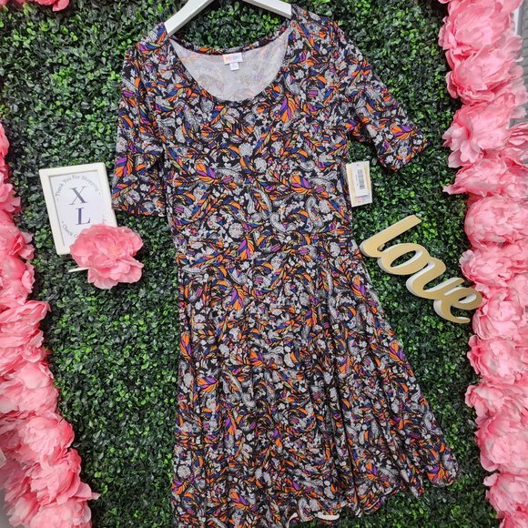 LuLaRoe | Dresses | Xl Nicole Fit Flare Swing Dress | Poshmark